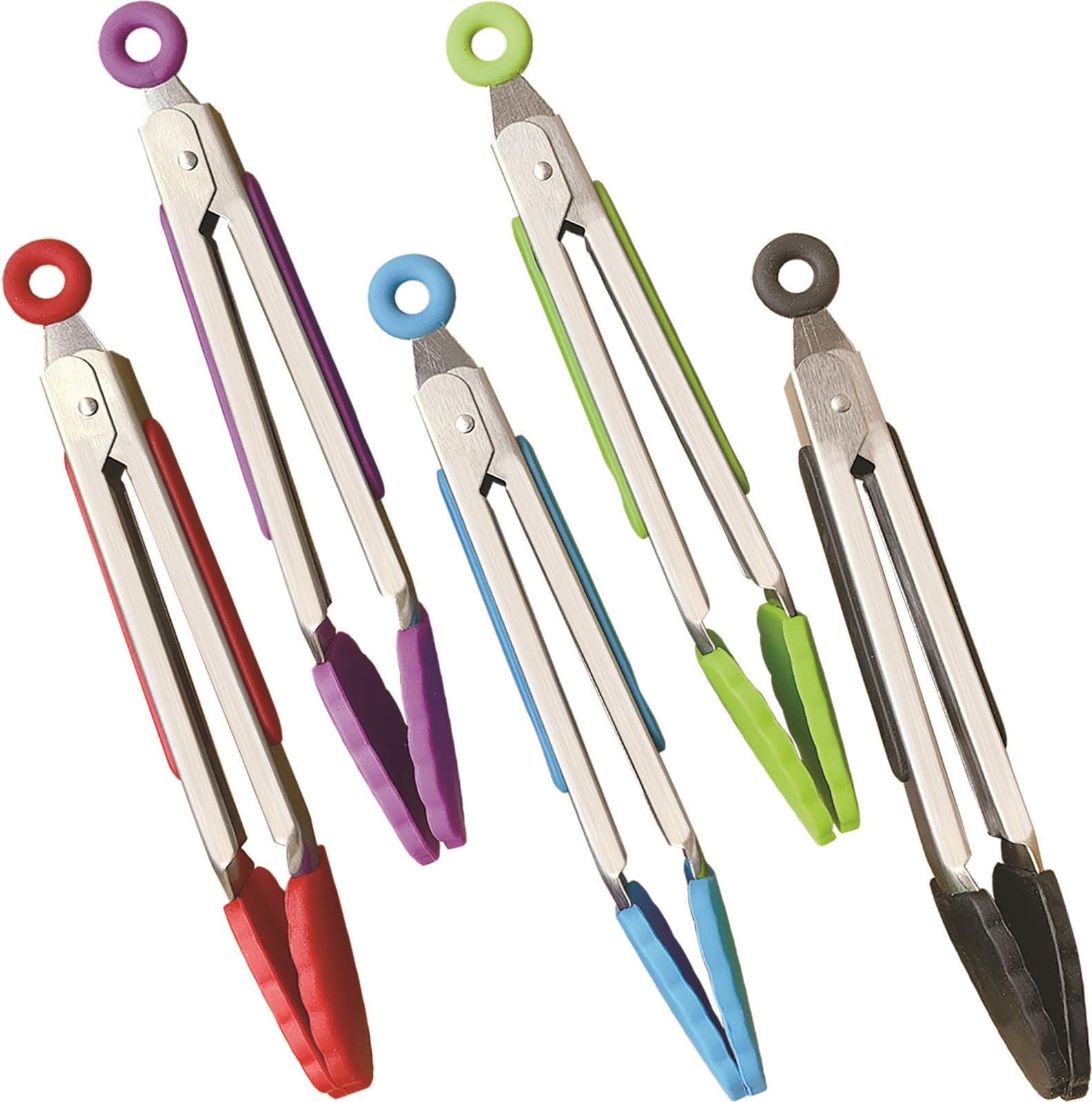Amazon.com: Mini Kitchen Tongs Set of 5, Small Stainless Steel Tongs ...