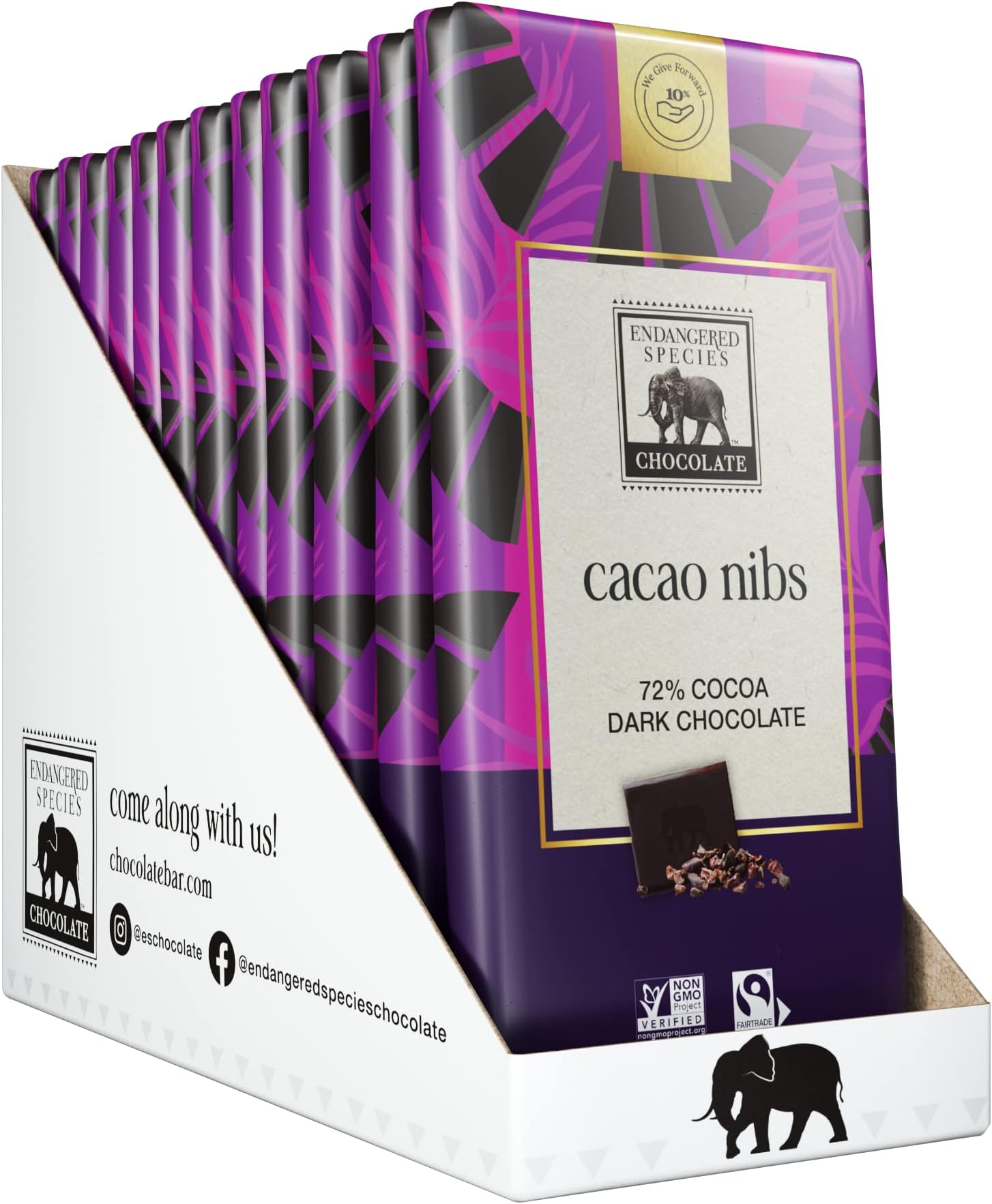 Amazon.com : Endangered Species Chocolate Dark Chocolate with Cocoa ...