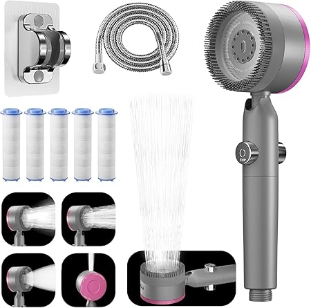 High Pressure Shower Heads, Hard Water Filtered Shower Head - Removes ...