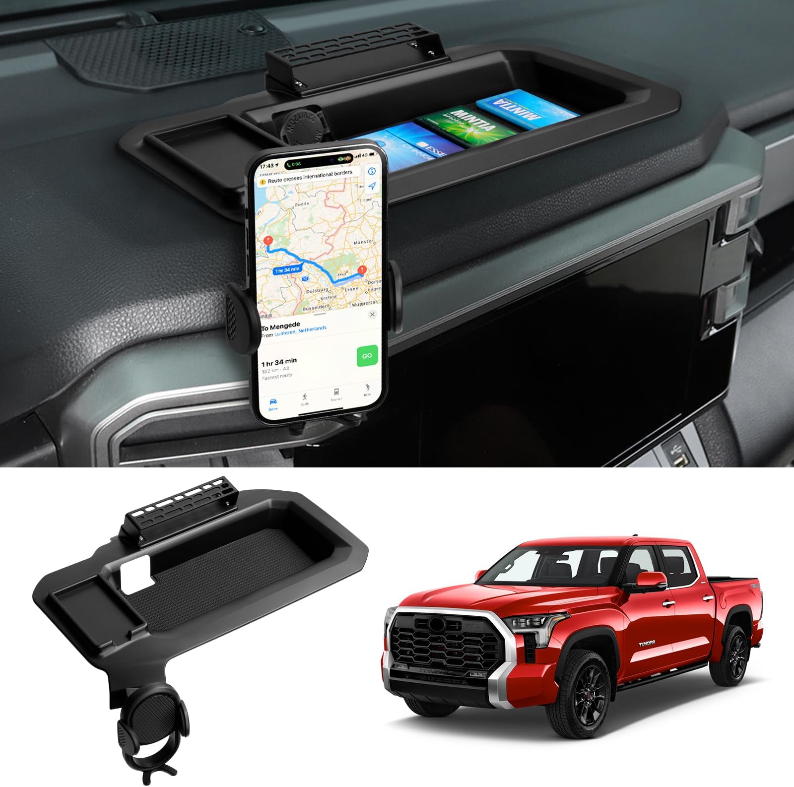 Amazon.com: BSSorder Dash Tray Phone Mount for Toyota Tundra 2022-2024 ...