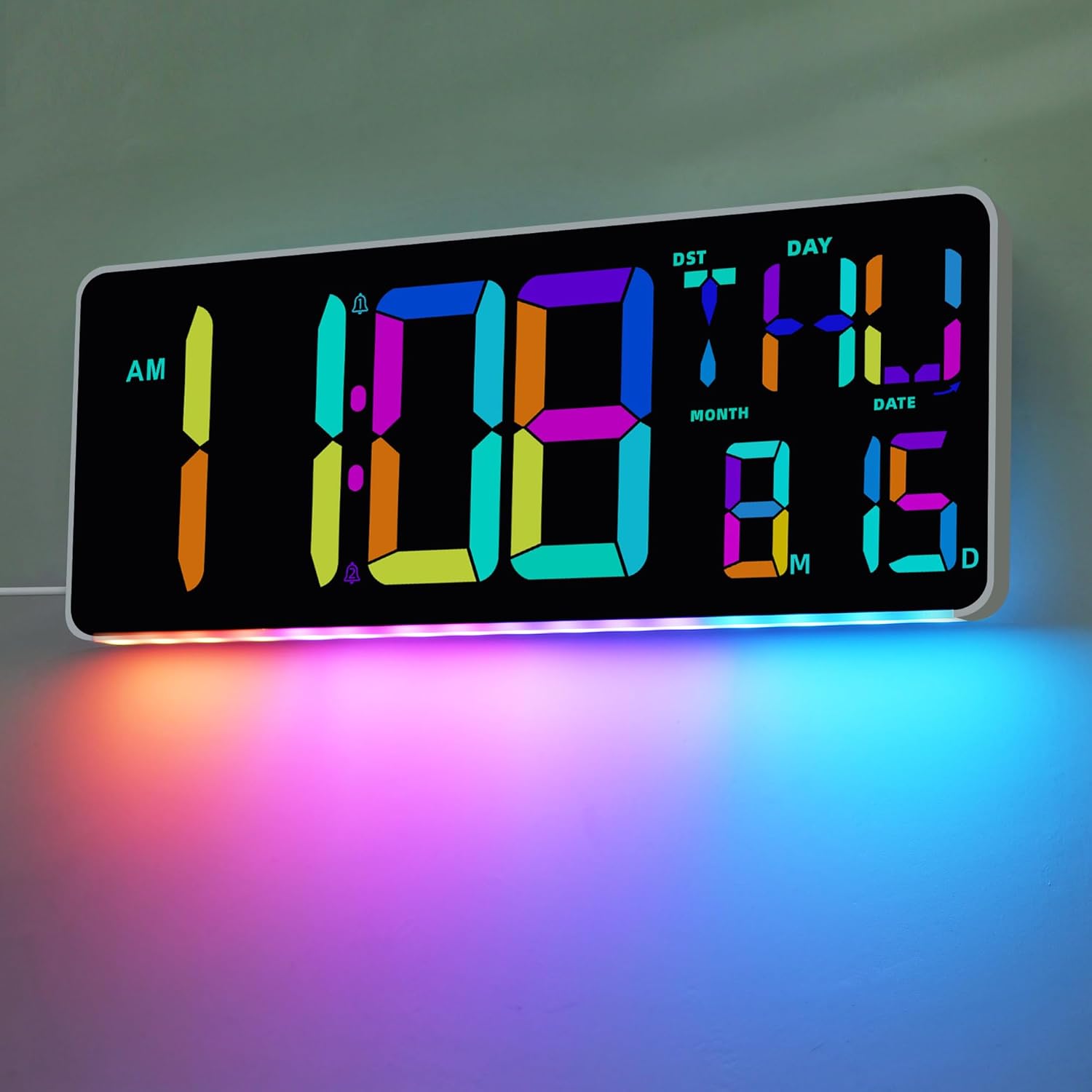 Amazon.com: TXL 13.7" Bluetooth Large LED Digital Wall Clock with Night ...