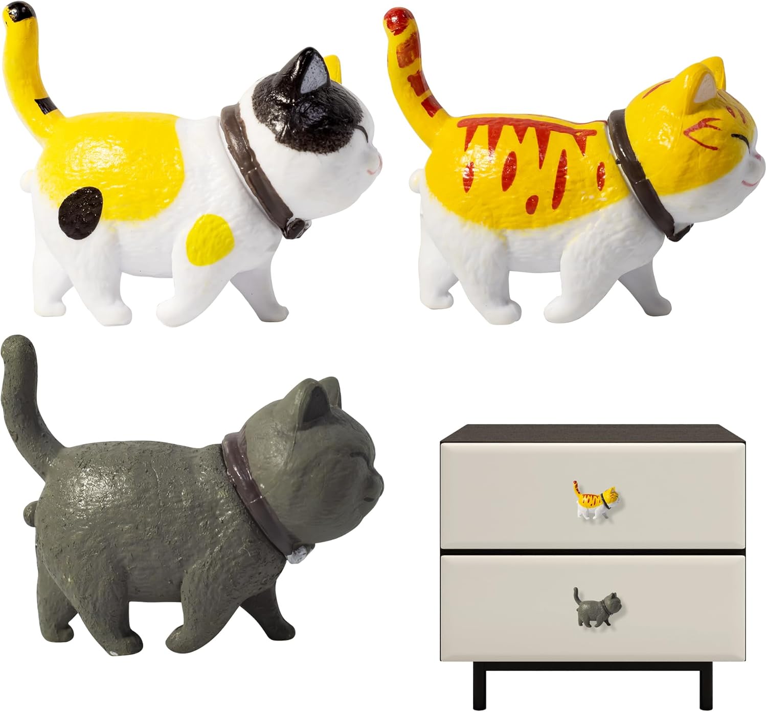 URSUN Animal Knobs for Cabinets and Drawers, 3psc Cat Drawer Pulls and ...