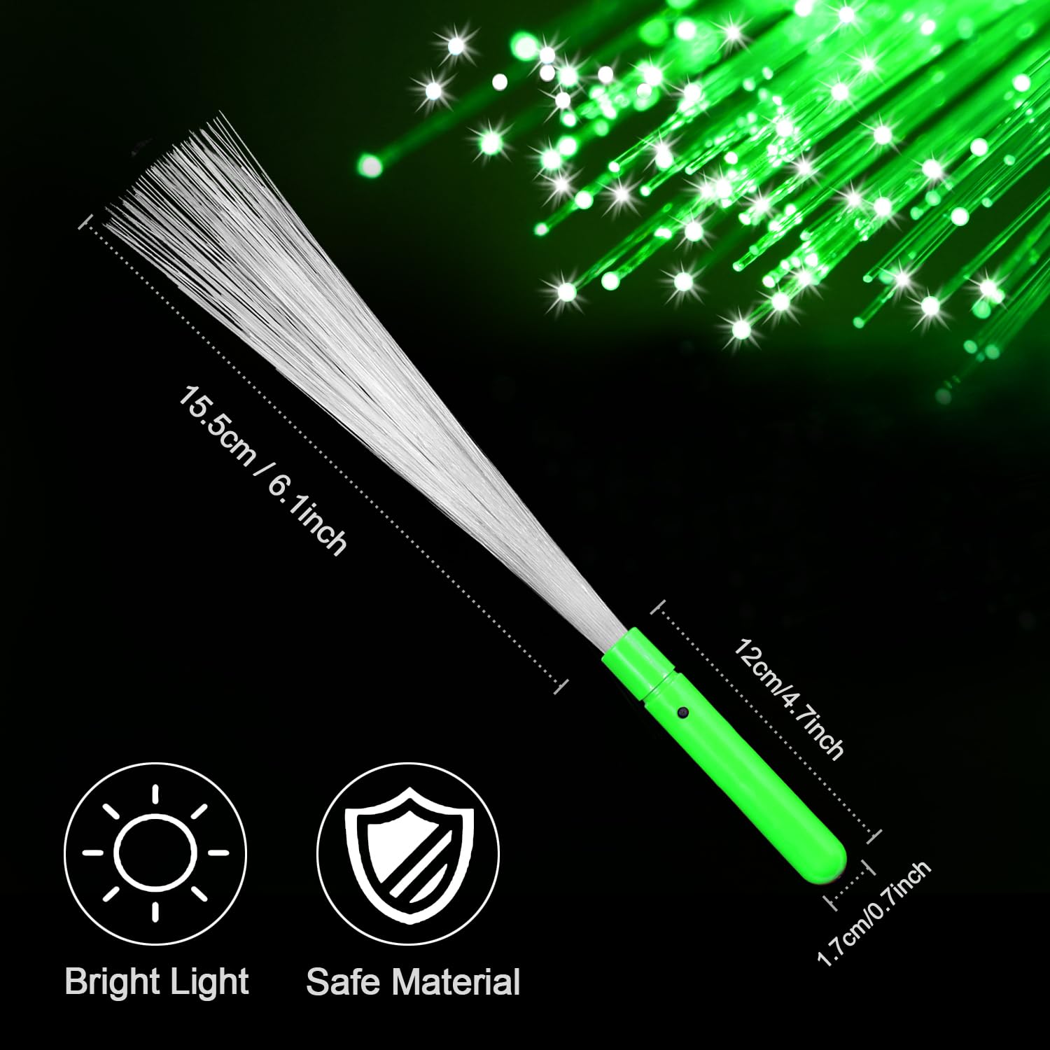 Snapklik.com : NUDALA 36 Pack Green Glow Sticks Light Up Fiber Optic ...