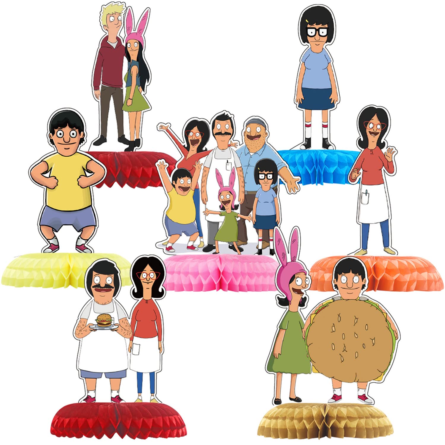 Buy 7Pcs Bobs Burgers Party Decorations, Bobs Burgers Theme Honeycomb ...