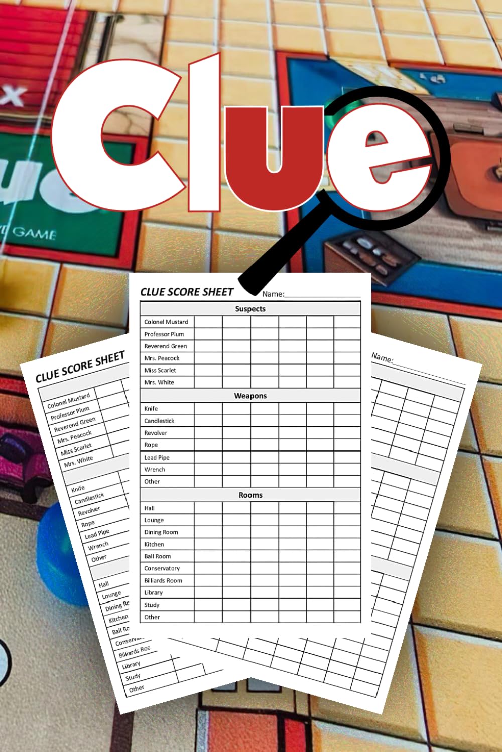 Amazon.com: Clue Score Sheets: Master the Mystery with Deductive ...