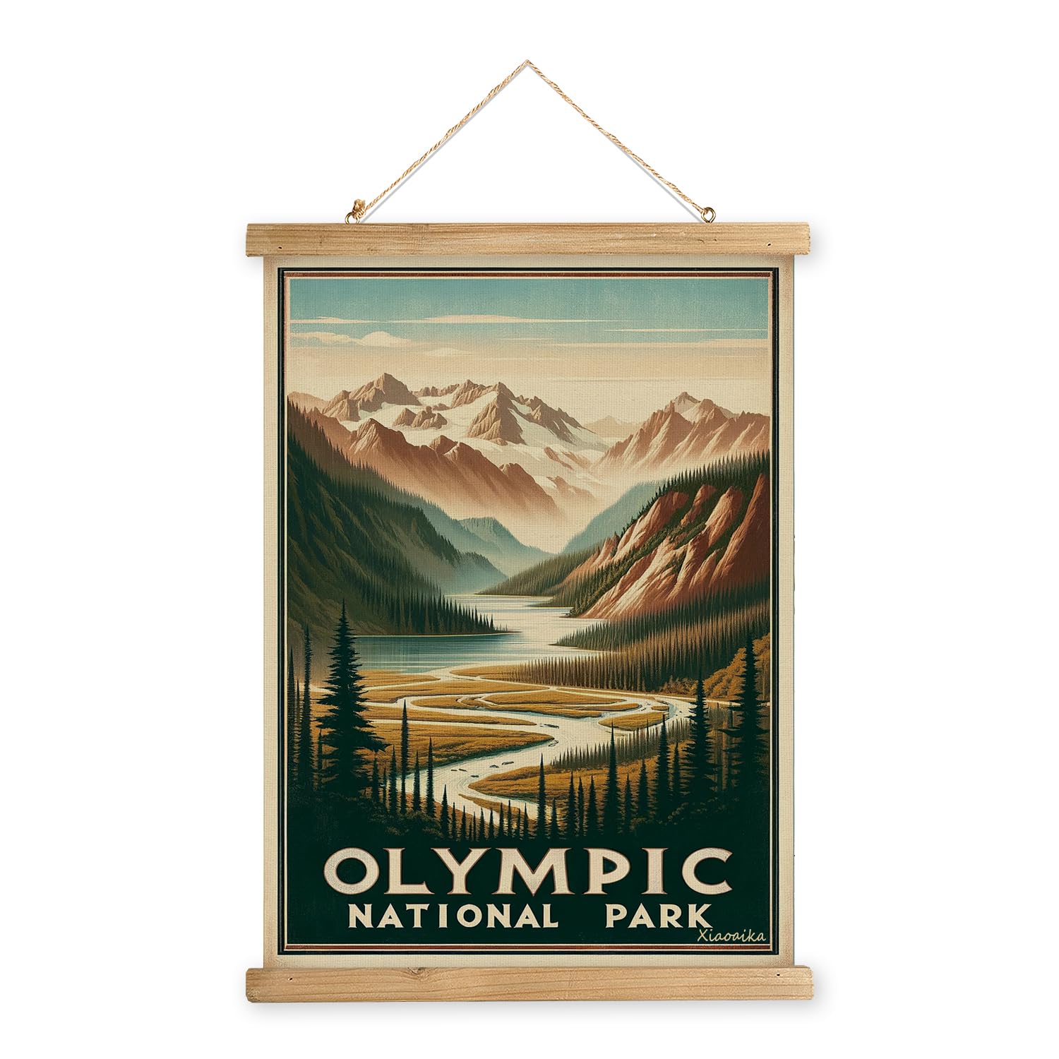Amazon.com: XIAOAIKA Vintage Olympic National Park Travel Poster with ...