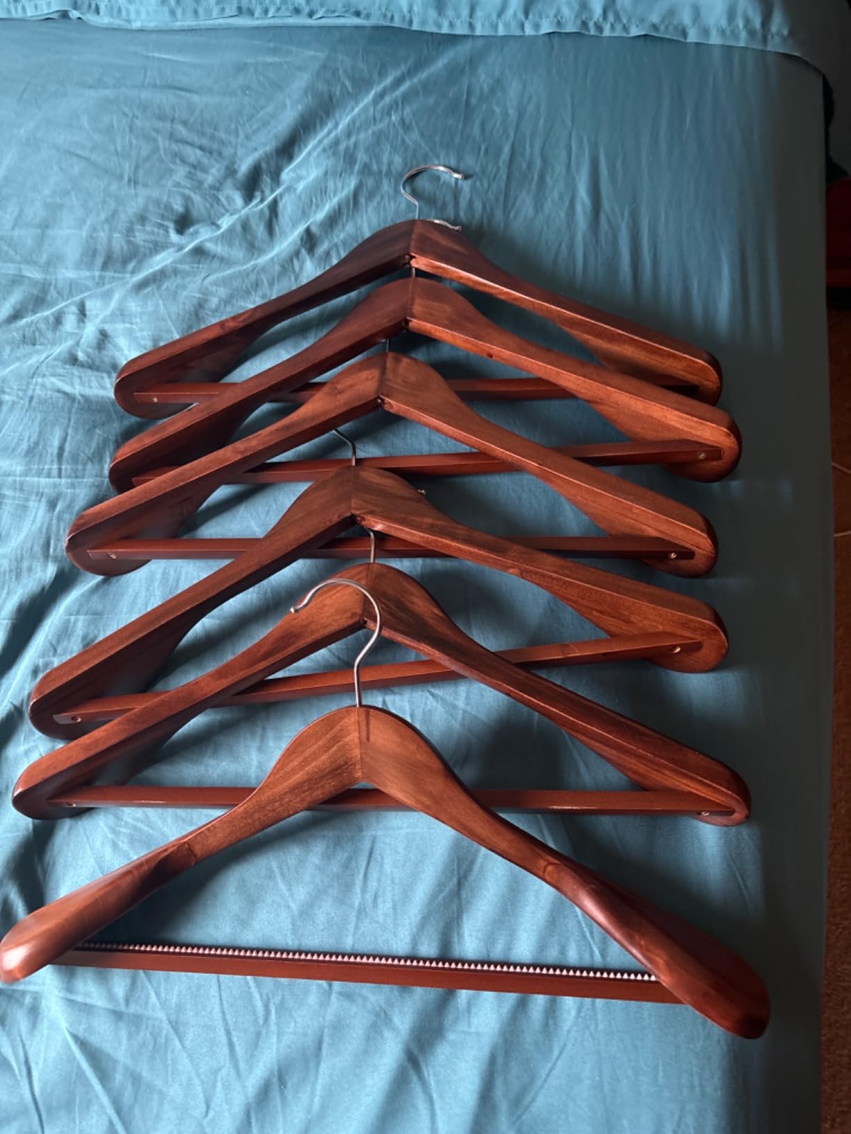 6 Pack Luxury Wooden Suit Hangers Wood Coat Hangers, Extra-Wide ...