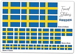 A5 Sticker Sheet Sweden Flag Vinyl Stickers - Swedish Flags Travel ...