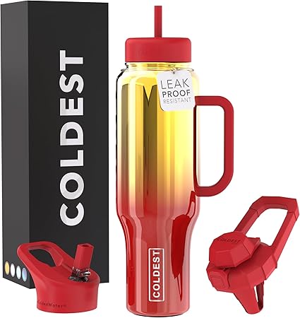 Amazon.com: Coldest Tumbler with Handle and Straw Lid 3 Lids Insulated ...