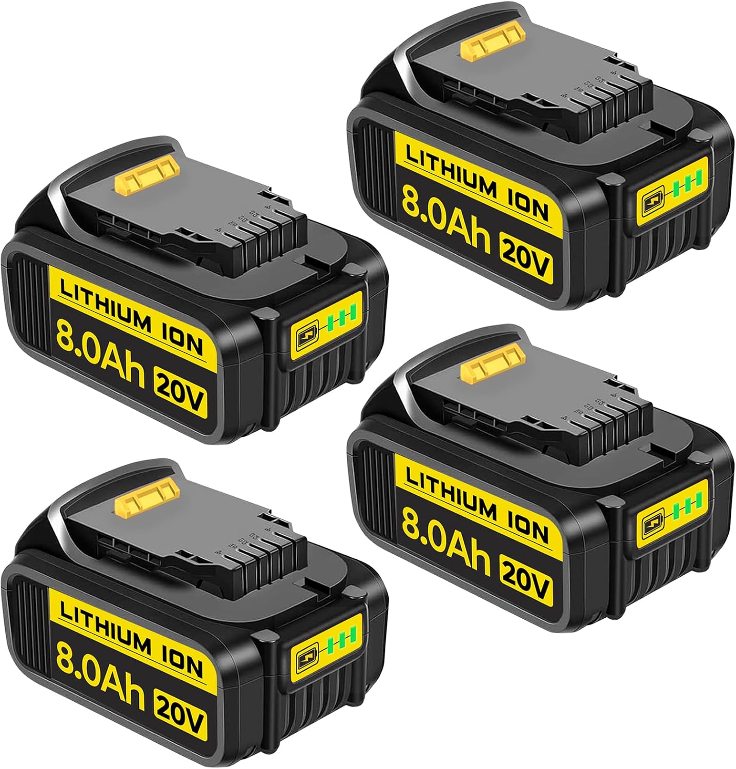 Amazon.com: Heekewi 4 Pack 8000mAh Battery Replacement for Dewalt 20V ...