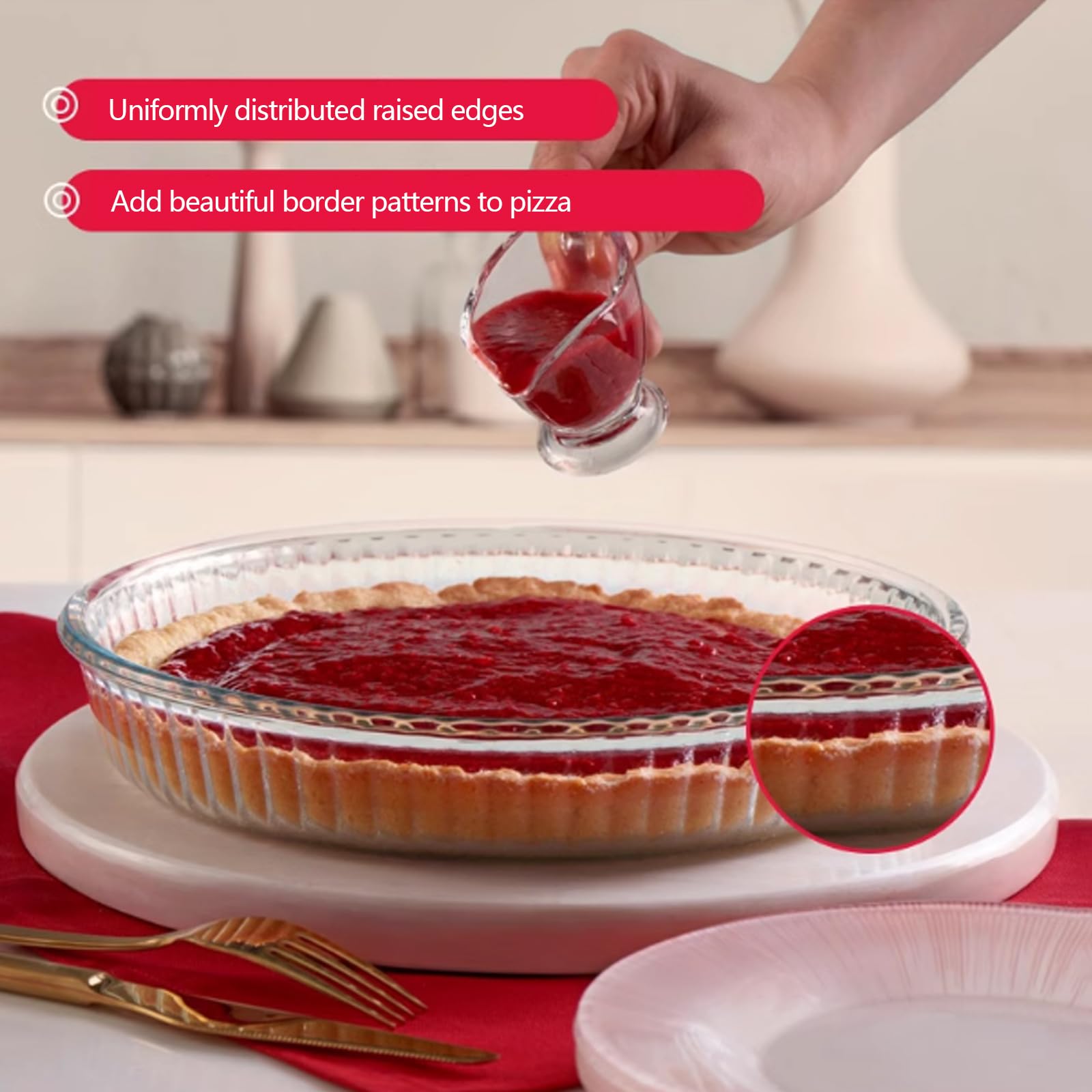 Snapklik.com : 2 Pack Glass Pie Plates Deep Pie Pans 11 Inch Round ...