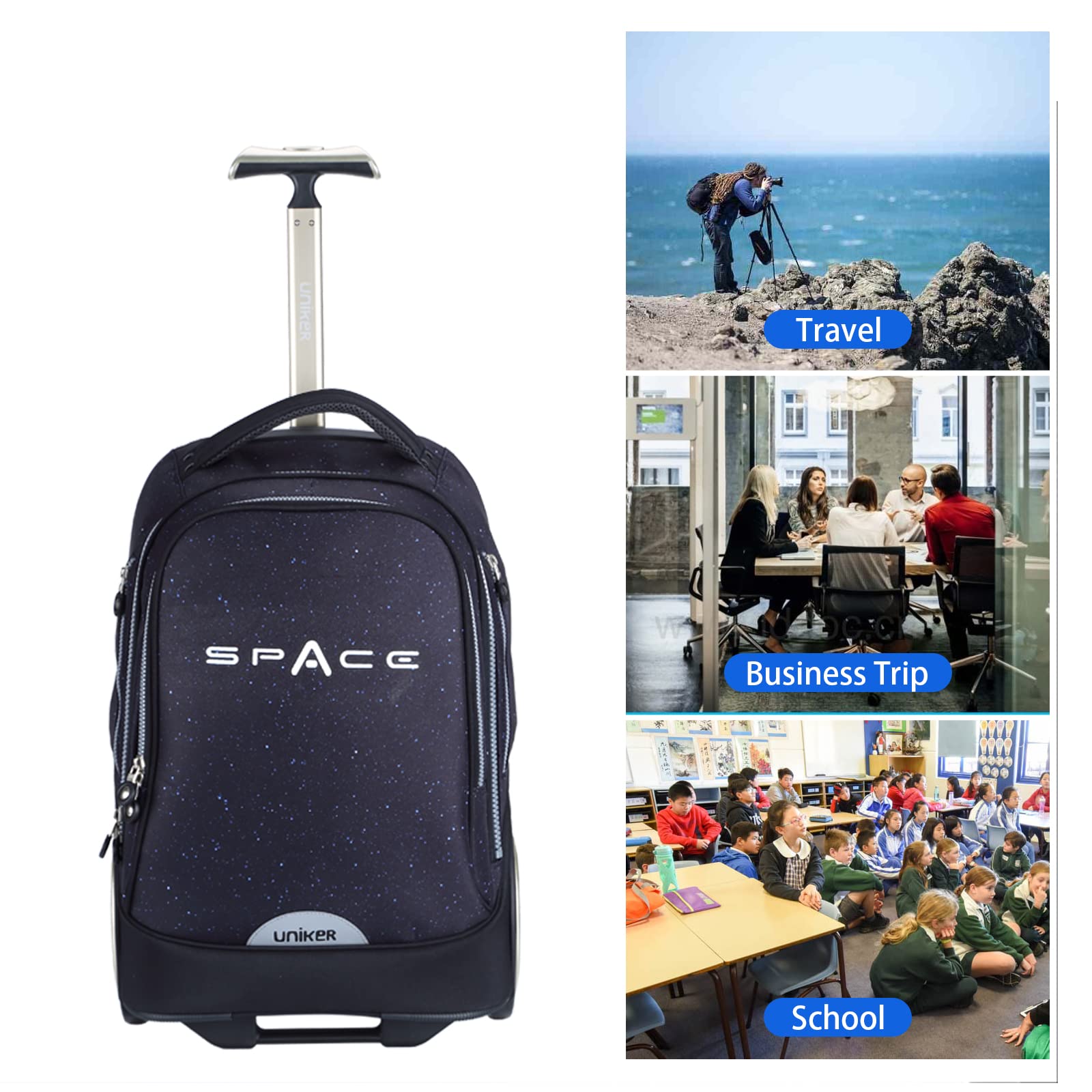 Buy Rolling Laptop Bag for 14 Inch Laptop,19 Inch Roller Bookbag for ...