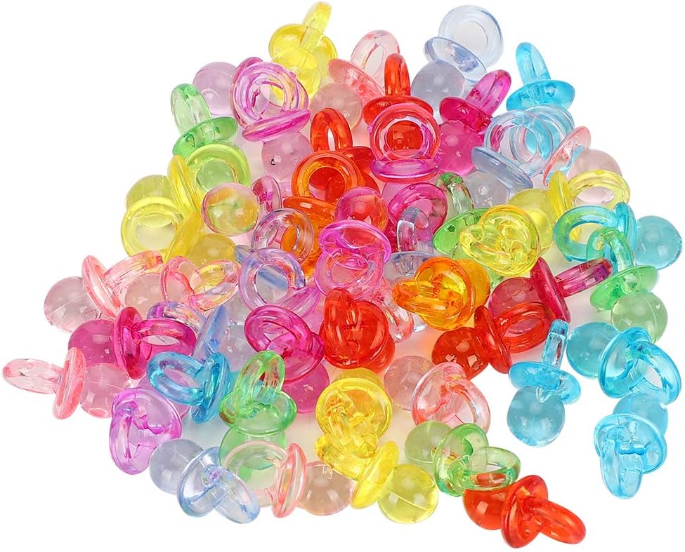 Amazon.com: Assorted Color Mini Plastic Pacifier Favors - 1", 18 Count ...