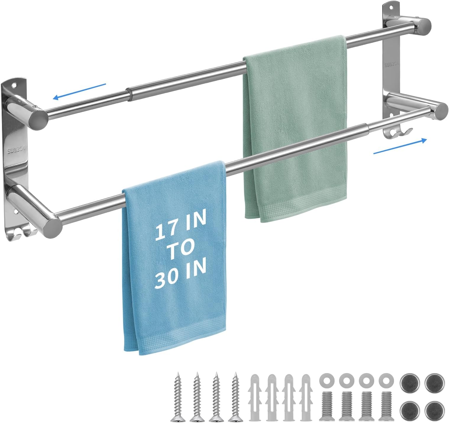 Amazon.com: Decko Bath Products 38220 12-Inch Towel Bar, Twin : Tools & Home Improvement