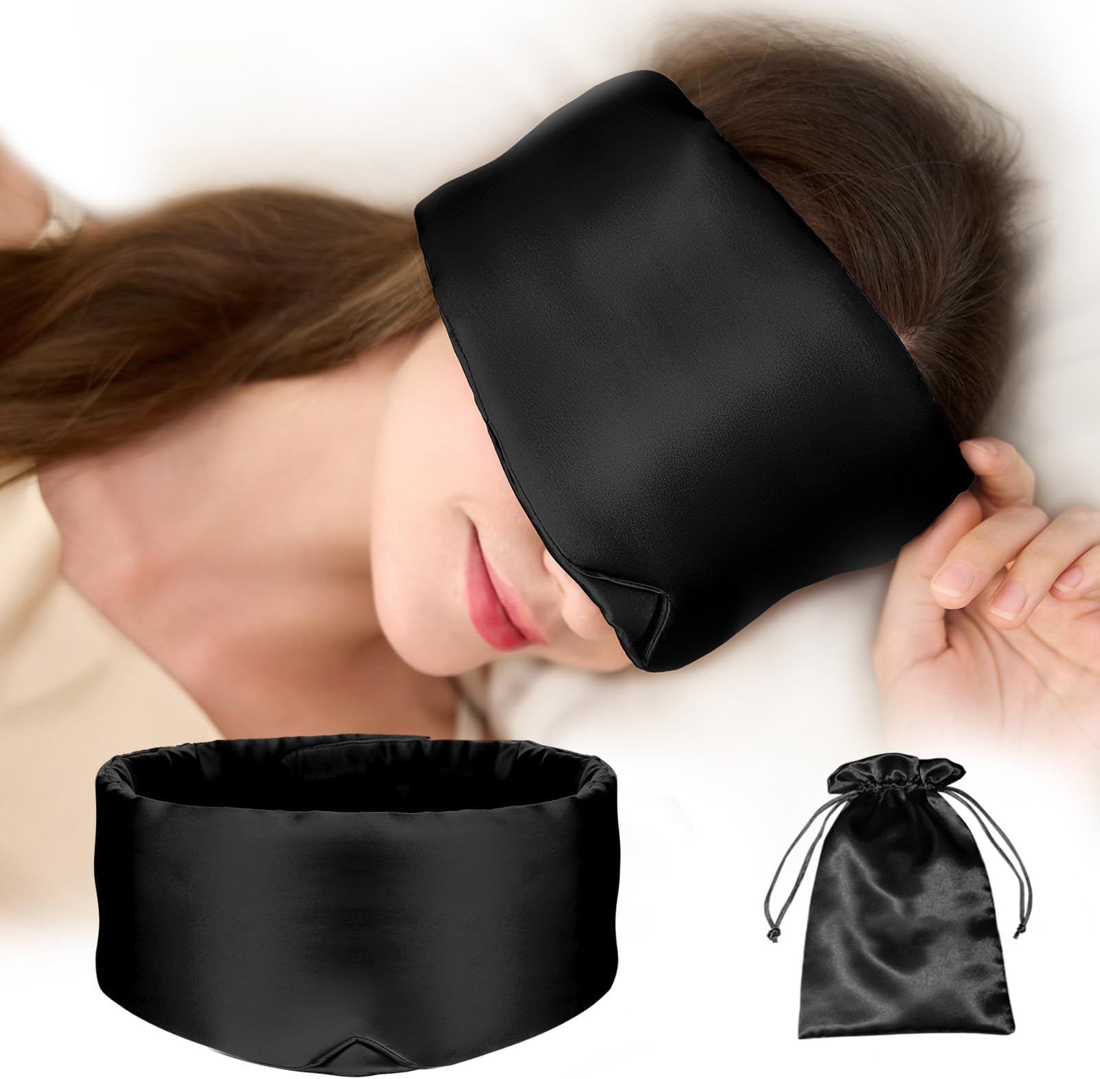 Amazon.com: PERBACT 100% Mulberry Silk Sleep Mask, Complete Blackout ...