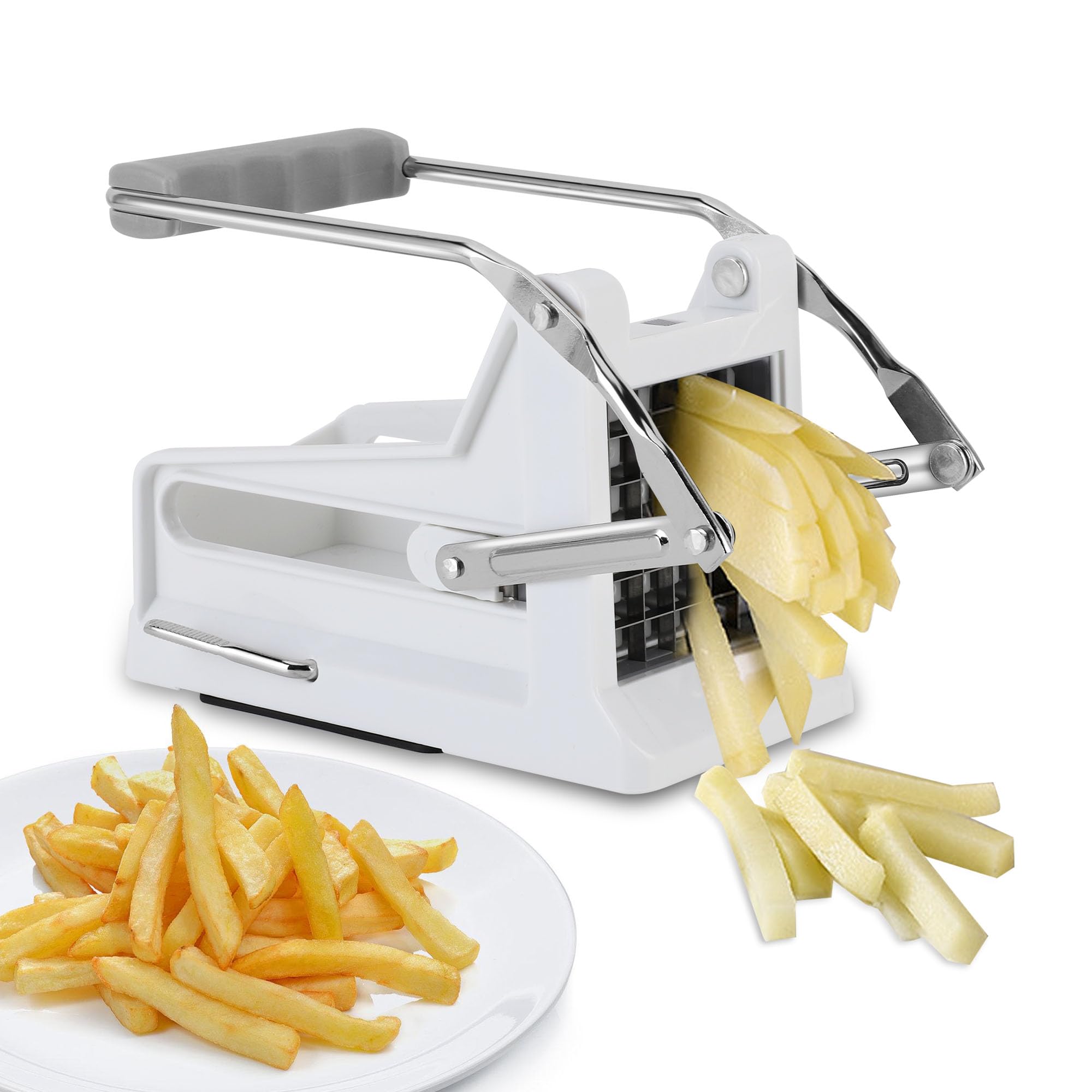 MEKOTRIN Potato Chipper Cutter, French Fry Cutter with 2 Blades 3/8 ...