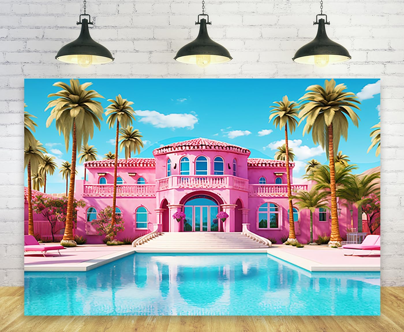 Amazon.com : Pink Dream House Pool Backdrop for Girl Birthday Party ...