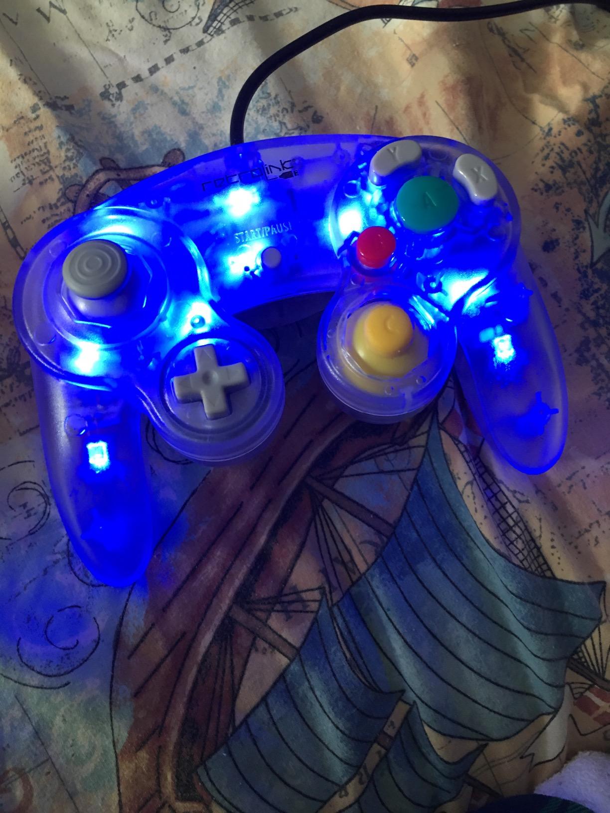 Amazon.com: Retro-Link Wired GameCube Style USB Controller - Blue LED ...