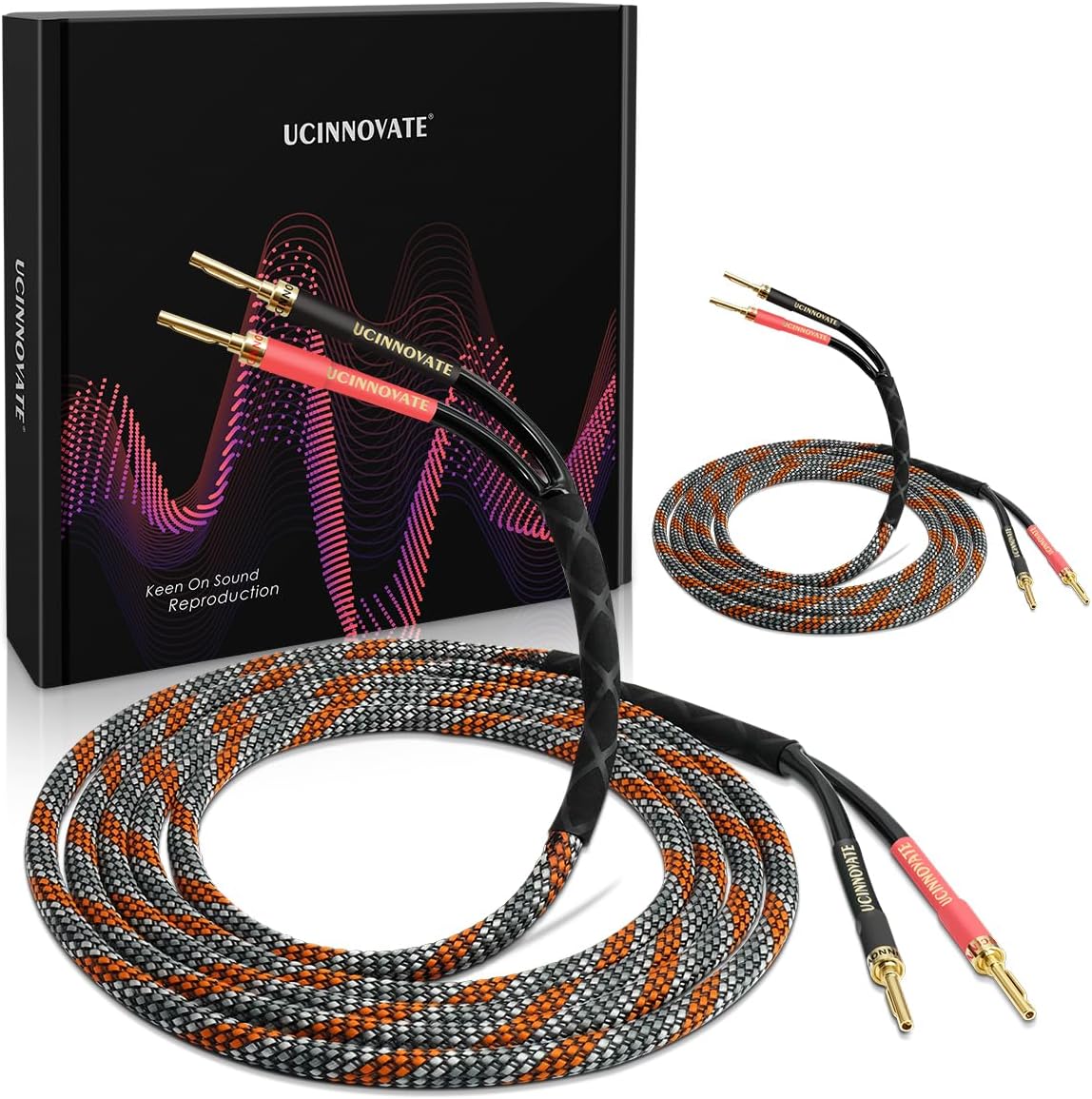 Micca Pure Copper Speaker Wire with Gold Plated Banana Plugs 14AWG 12 ...