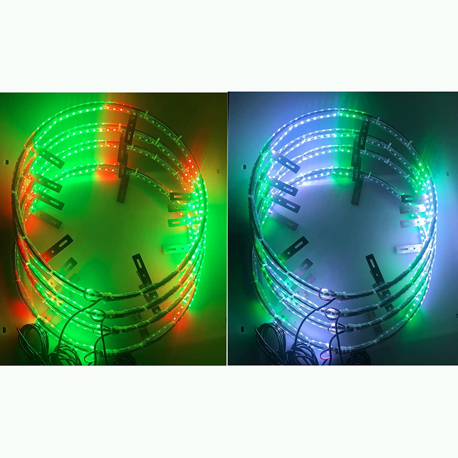 4Pcs 15.5in Double Row RGB Rim Lights,576 LEDs Dream Chasing Colors ...