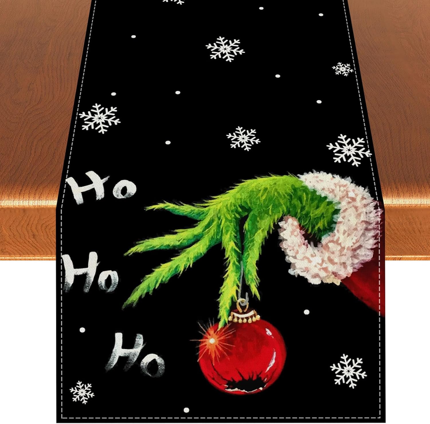 Amazon.com: Rvsticty Linen Grinch Table Runner Merry Grinchmas ...