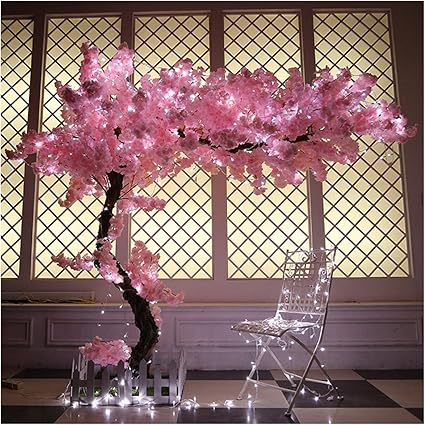 Amazon.com: Cherry Blossom Trees with Lights Pink Artificial Flowers ...