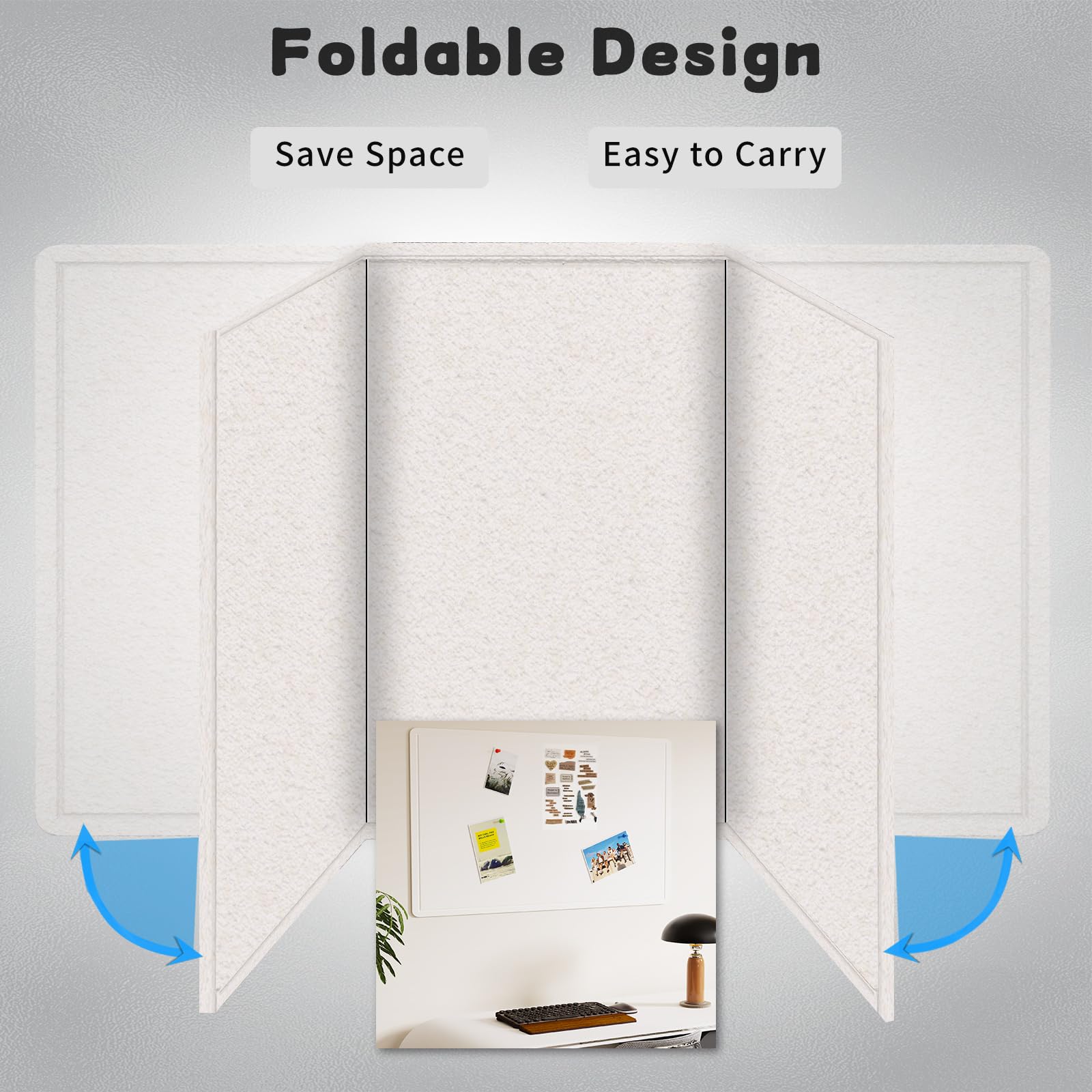 Snapklik.com : Large Bulletin Board 48 X 36 Inches, Foldable Notice Pin ...