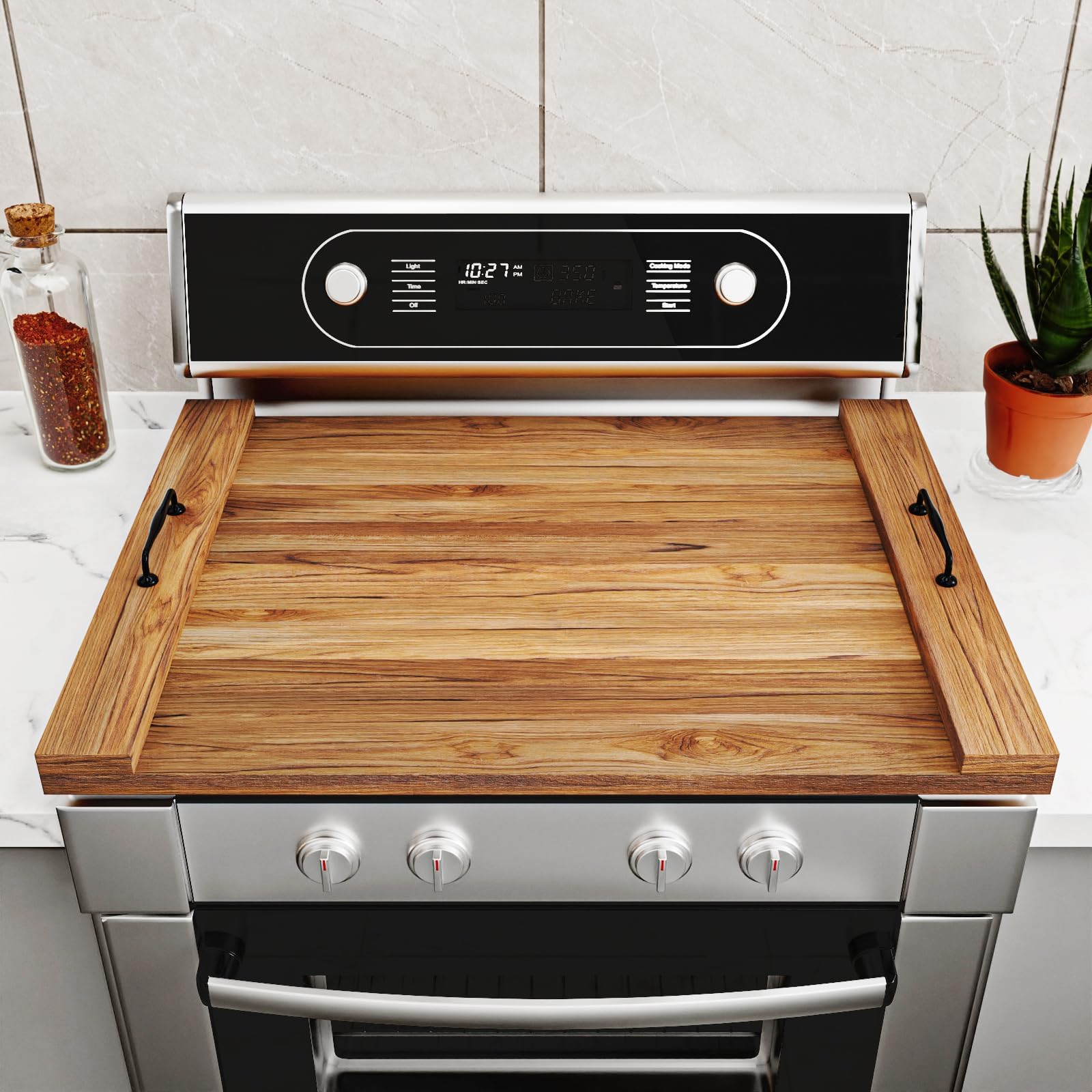 Amazon.com: Noodle Board Stove Cover - Bamboo Wood Stove Top Covers for ...