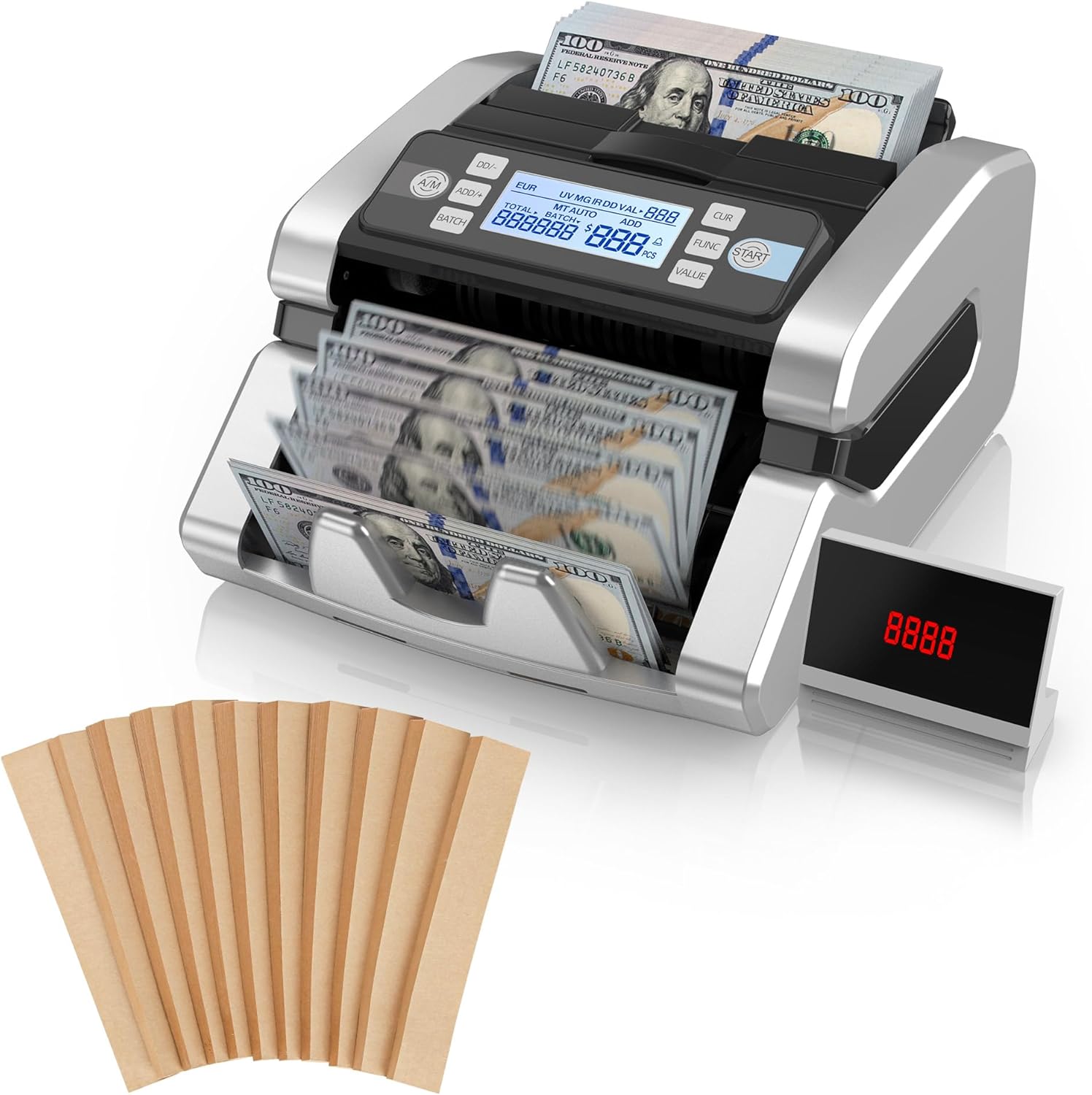 Amazon.com: PONNOR Currency Counter Money Counting Machine with Cash ...