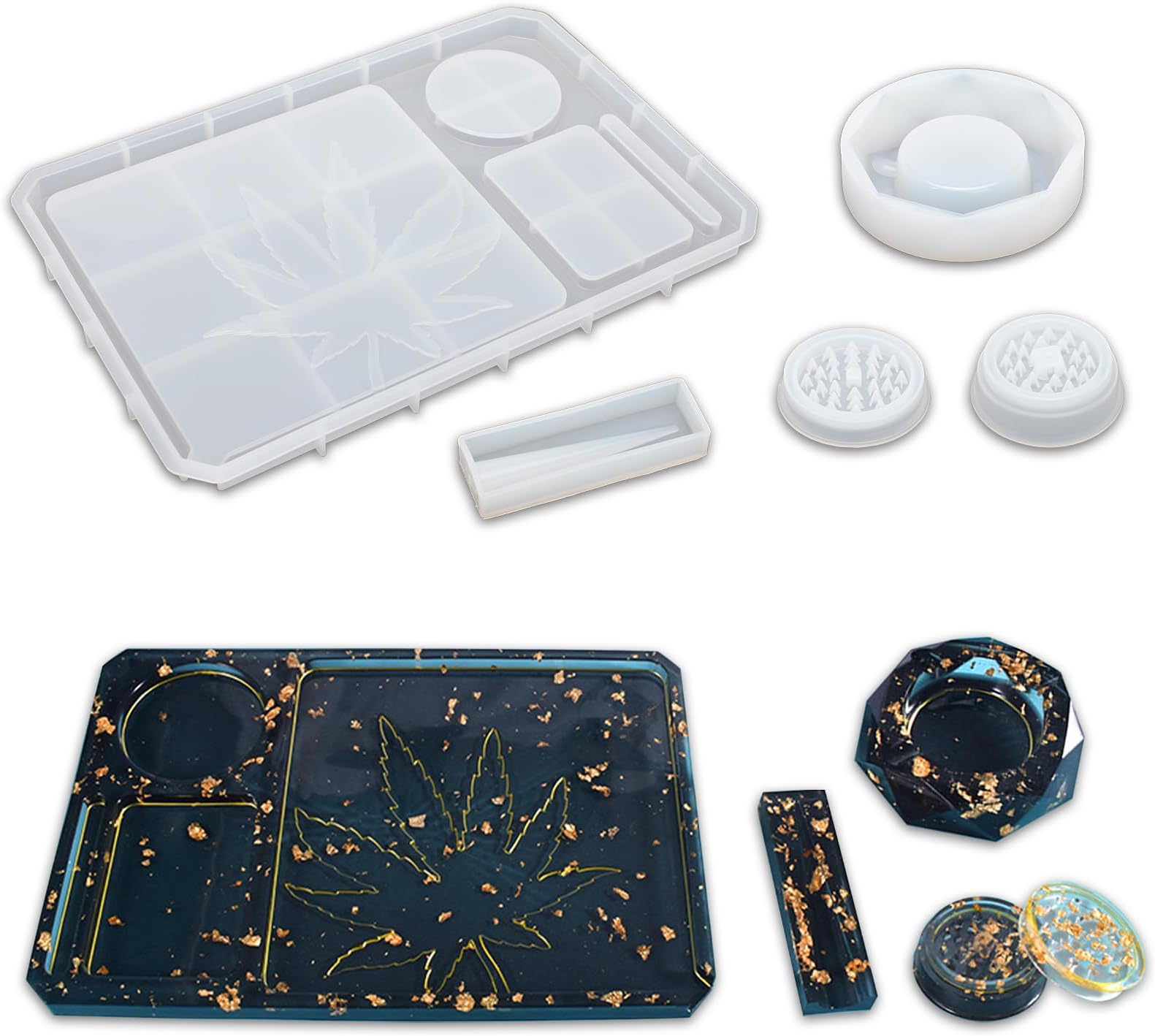 Amazon.com: 5 PCS Rolling Tray Mold for Resin Grinder Mold for Grind ...