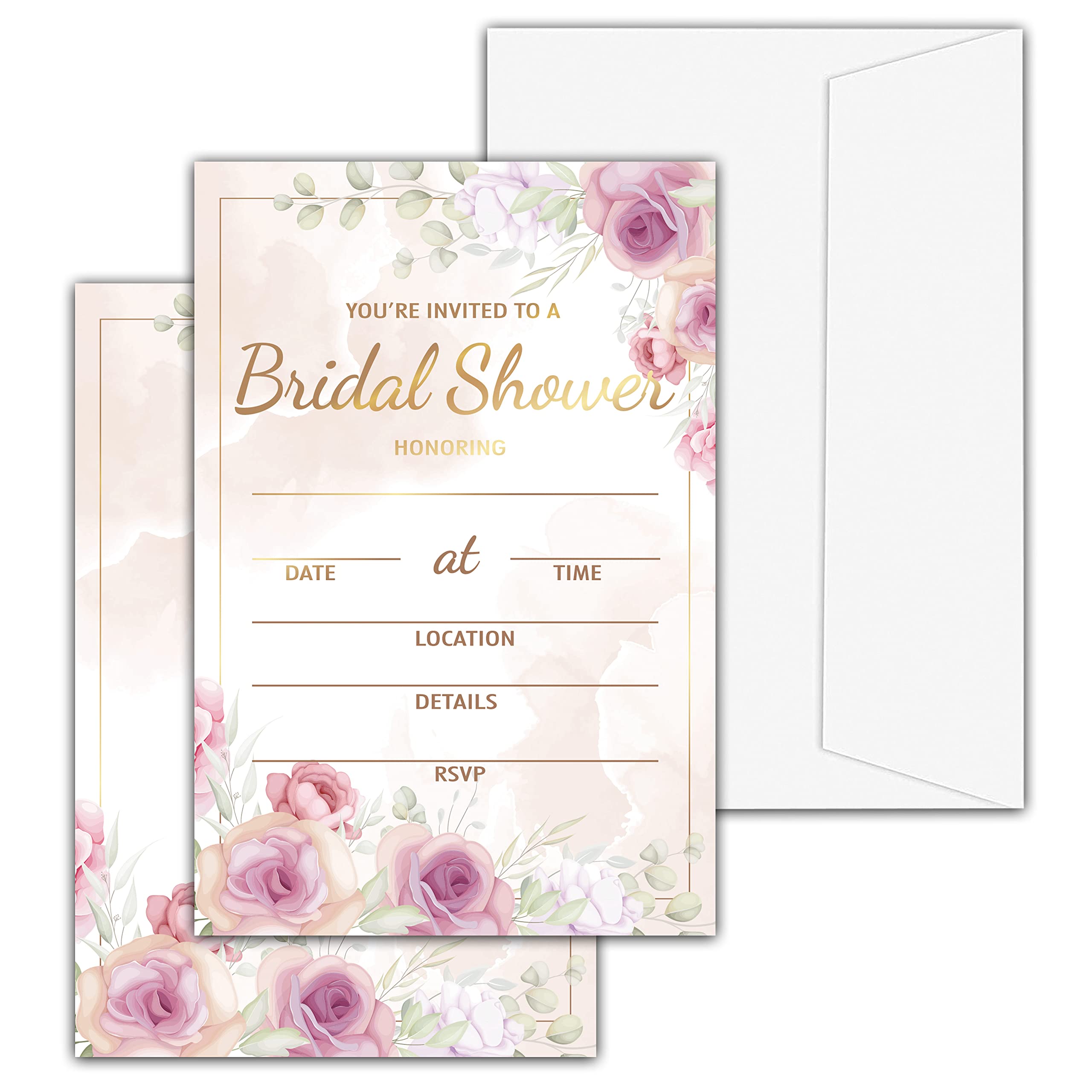 Blank Purple Bridal Shower Invitations