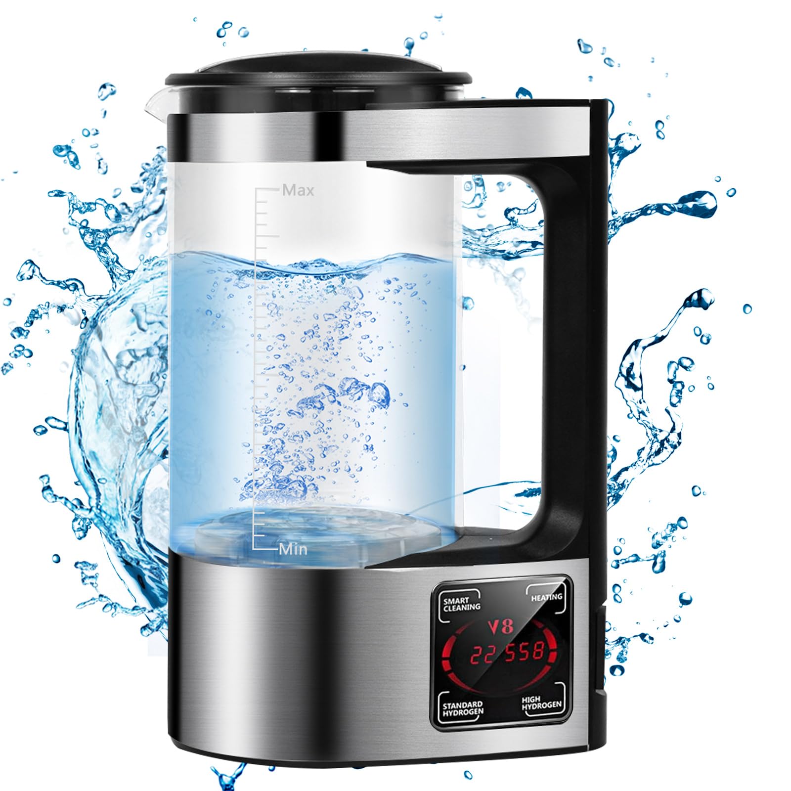 Hydrogen Water Machine, FNMJR 2 L Hydrogen Water Generator LED Screen ...