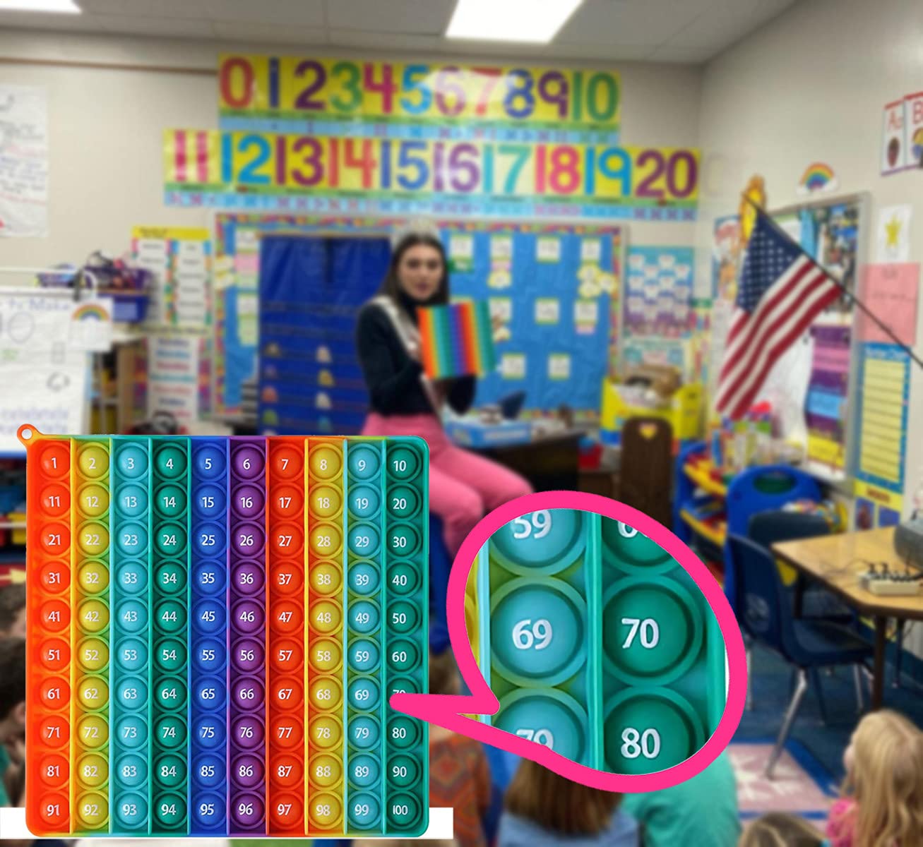 Productworld258 100 Pop It Fidget Toy, Learning Pop Fidget Toy, Gift ...