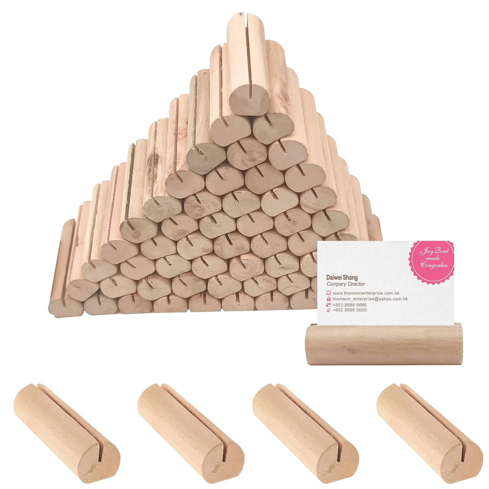 DRADERCH 60PCS Place Card Holders, Wood Table Number Holders, Wooden ...