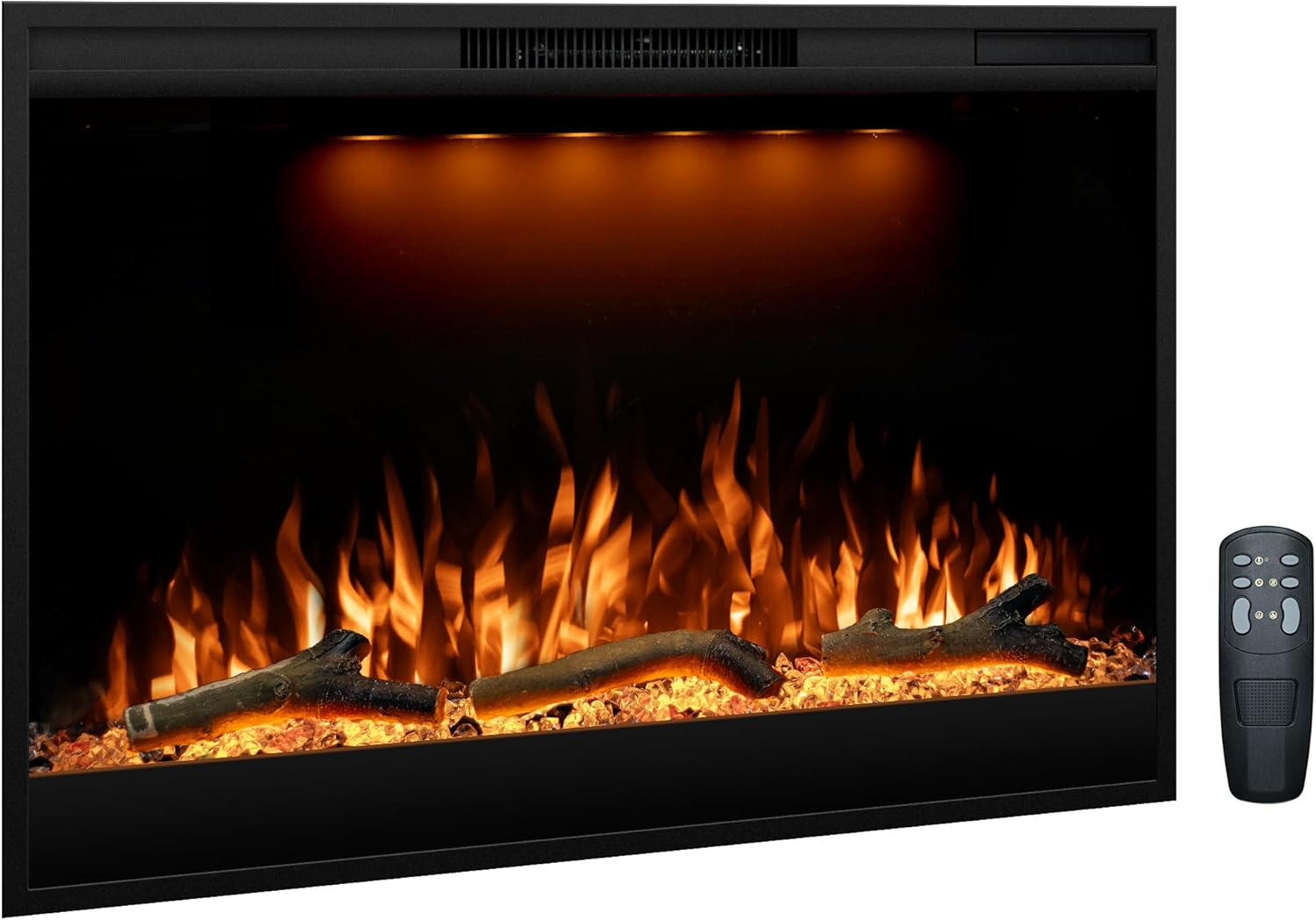 Dreamflame Electric Fireplace Inserts 36inches Wide, Recessed in Wall ...