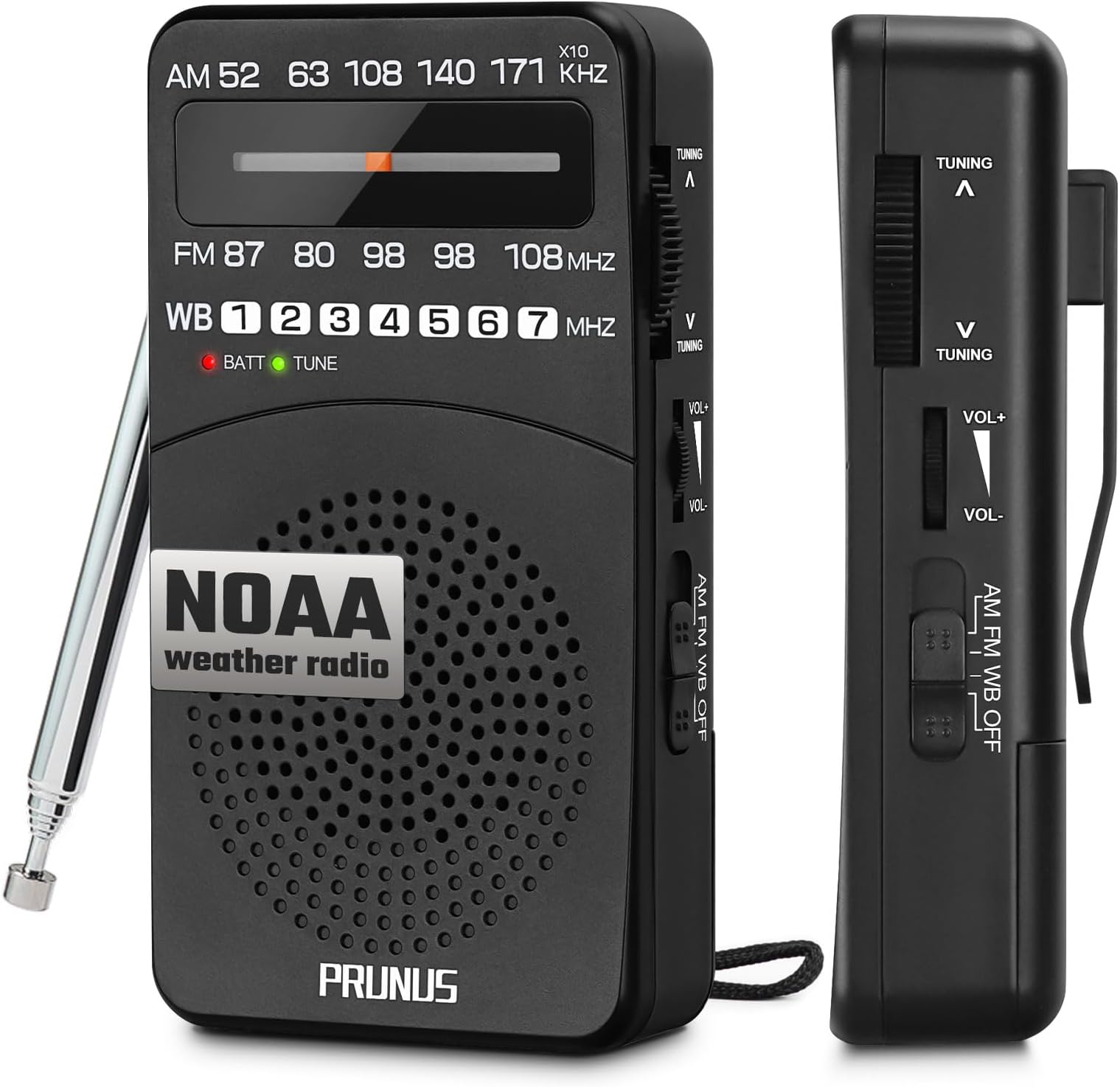 Amazon.com: Kaito KA210 Pocket AM/FM NOAA Weather Radio, Black ...