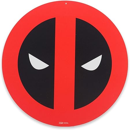 Amazon.com: Marvel Deadpool Mask Round Metal Sign - Fun Deadpool Wall ...
