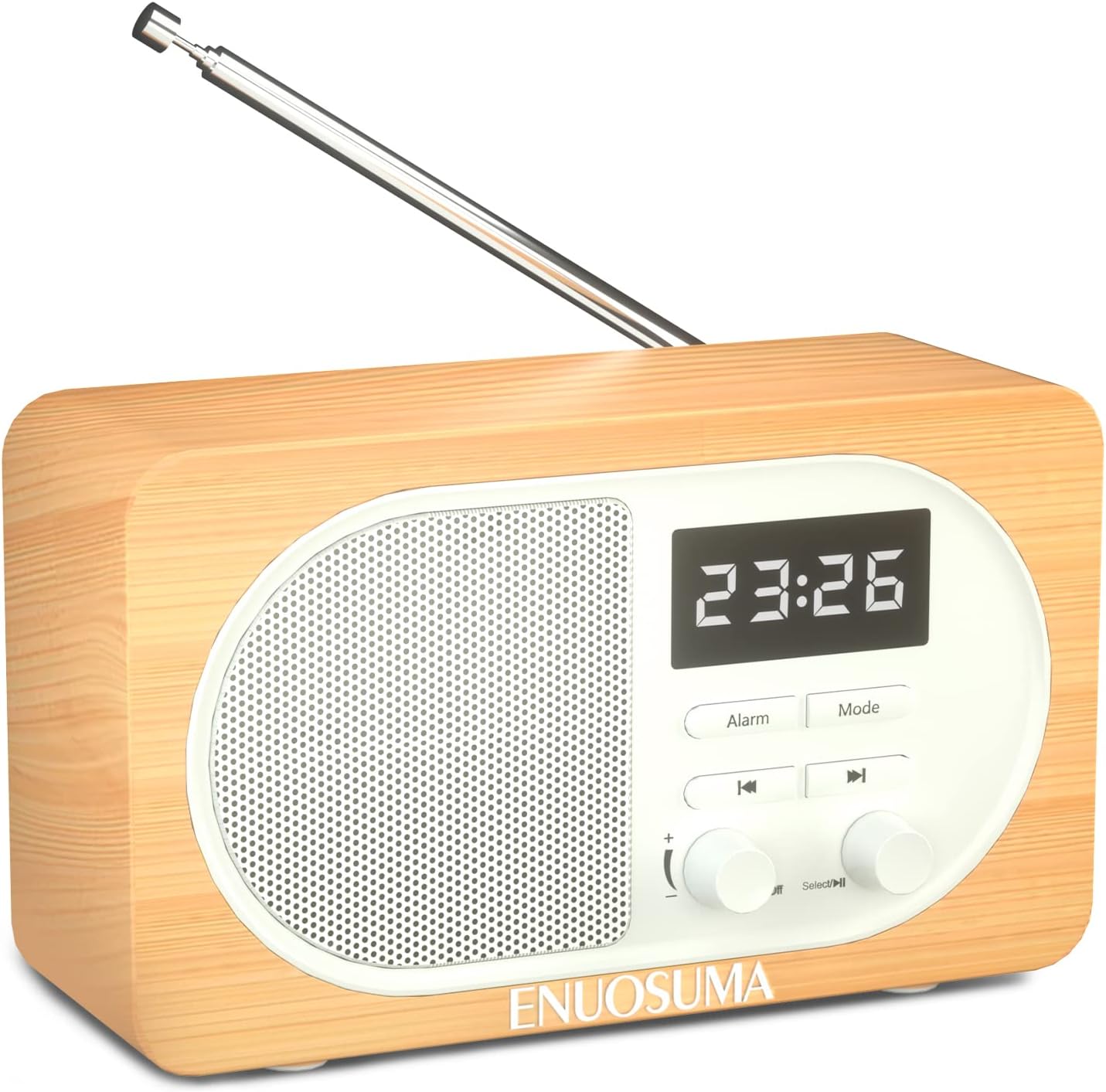 ENUOSUMA Radio Alarm Clock with Bluetooth Speaker Portable Radio FM ...