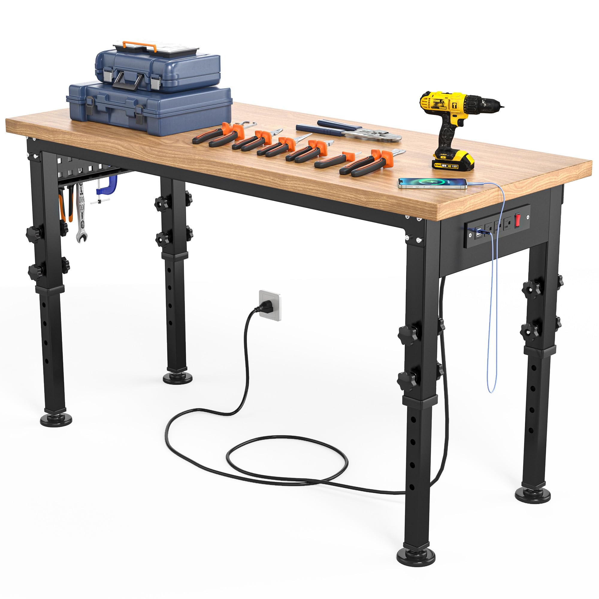 Snapklik.com : YITAHOME Work Bench 60" L X 20" W Adjustable Workbench ...