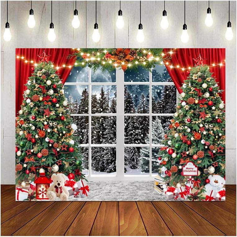 Amazon.com : Funnytree 7x5FT Christmas Store Santa Claus Photography ...