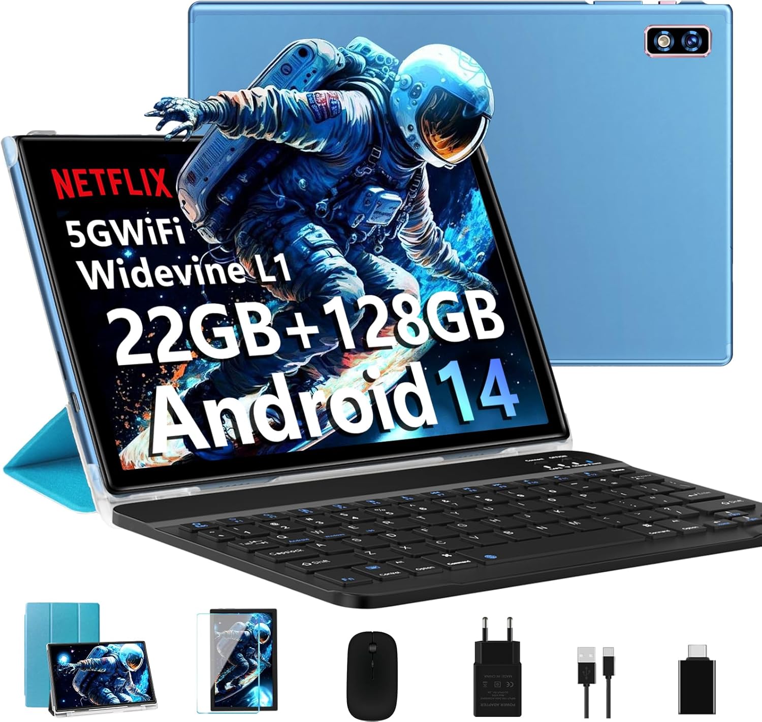 2025 Newest Tablet Android 14 Tablet PC 10.1 Pollici,22GB RAM+128GB ROM(TF 1TB), Octa Core ...