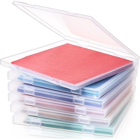 Amazon.com: Kosiz 6 Pcs 12 x 12 Inch Paper Storage Case Clear Portable ...
