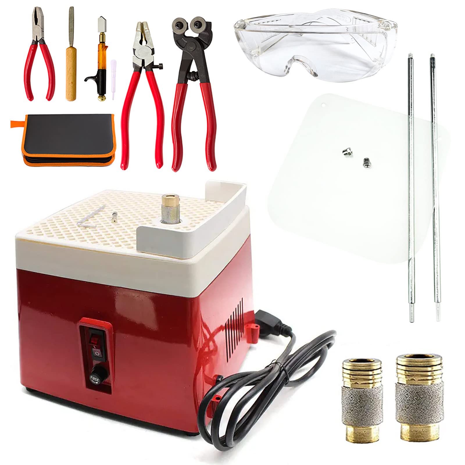 Stained Glass Grinder with Acrylic Baffle + Start-up Tool Set, 110V ...