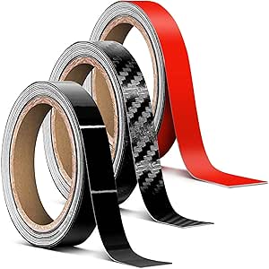Amazon.com: VViViD 3 Automotive Vinyl Wrap Tape Rolls of 1/2" x 20ft Bundle (Gloss Black, Black ...