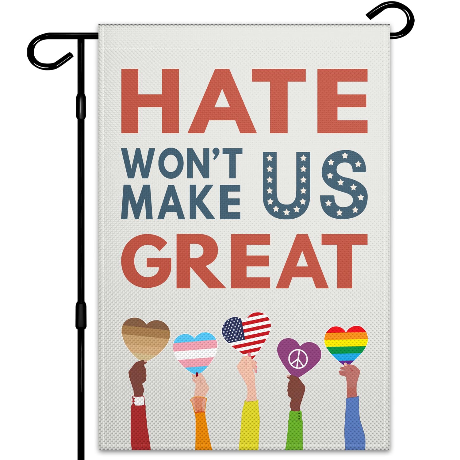 Snapklik.com : Hate Wont Make Us Great Garden Flag 12 X 18 Inch Double ...