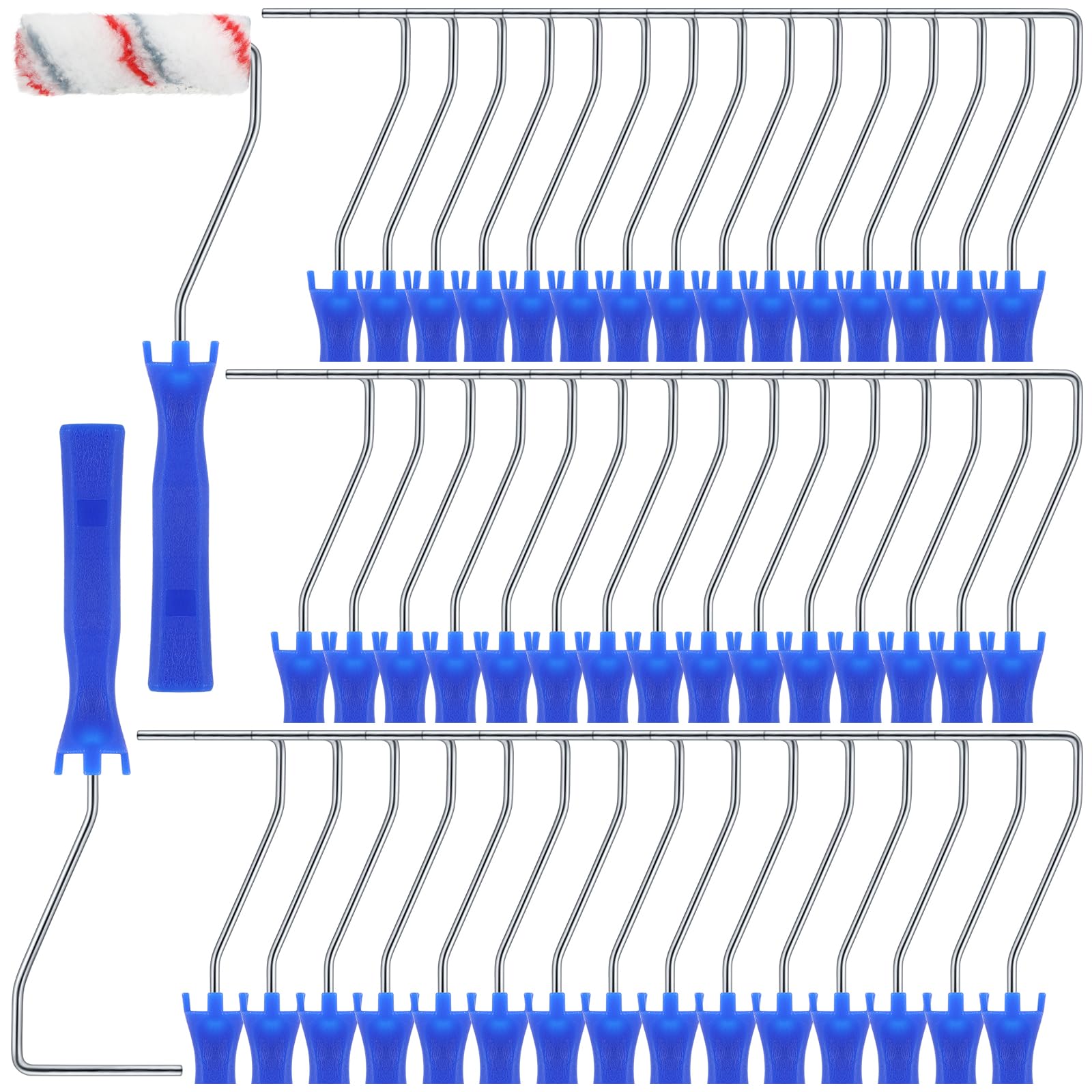 Amazon.com: Leumoi 48 Pcs 4 Inch Mini Paint Roller Frame 12 Inch Long ...