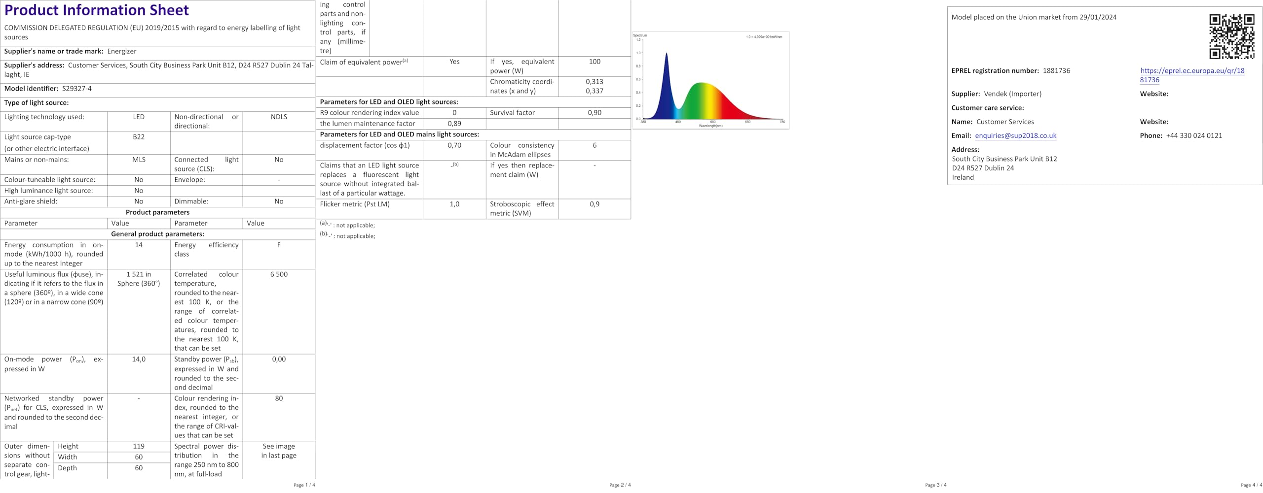 B22 Bayonet LED Bulb, Daylight 6500K, 60W 60 Watts Equivalent, 7.3W B22 ...
