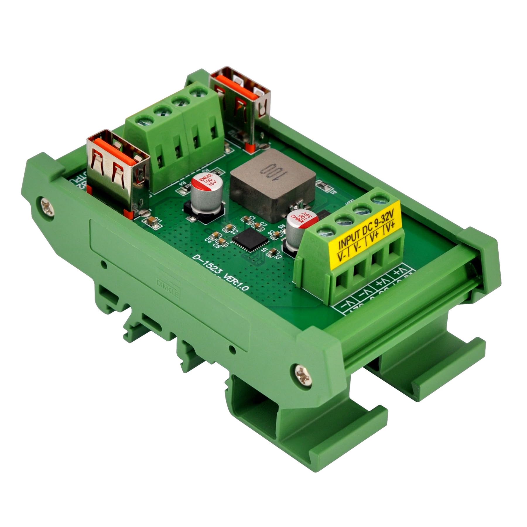 Snapklik.com : DIN Rail Mount USB DC5V 2.4/4.8Amp Buck Converter Step ...