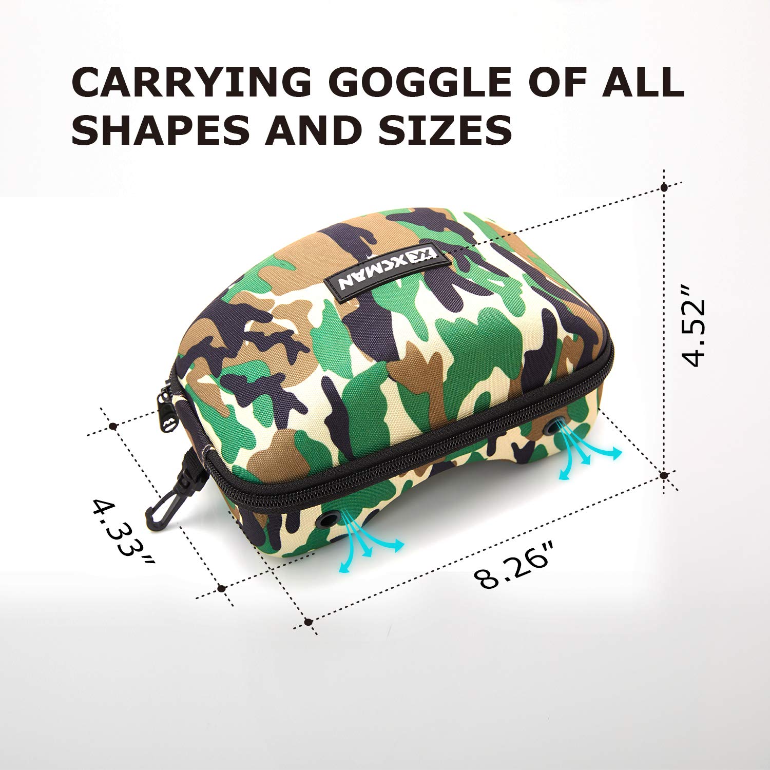 Snapklik.com : Rigid EVA Ski Goggle Case Fit All Shapes And Size Ski ...