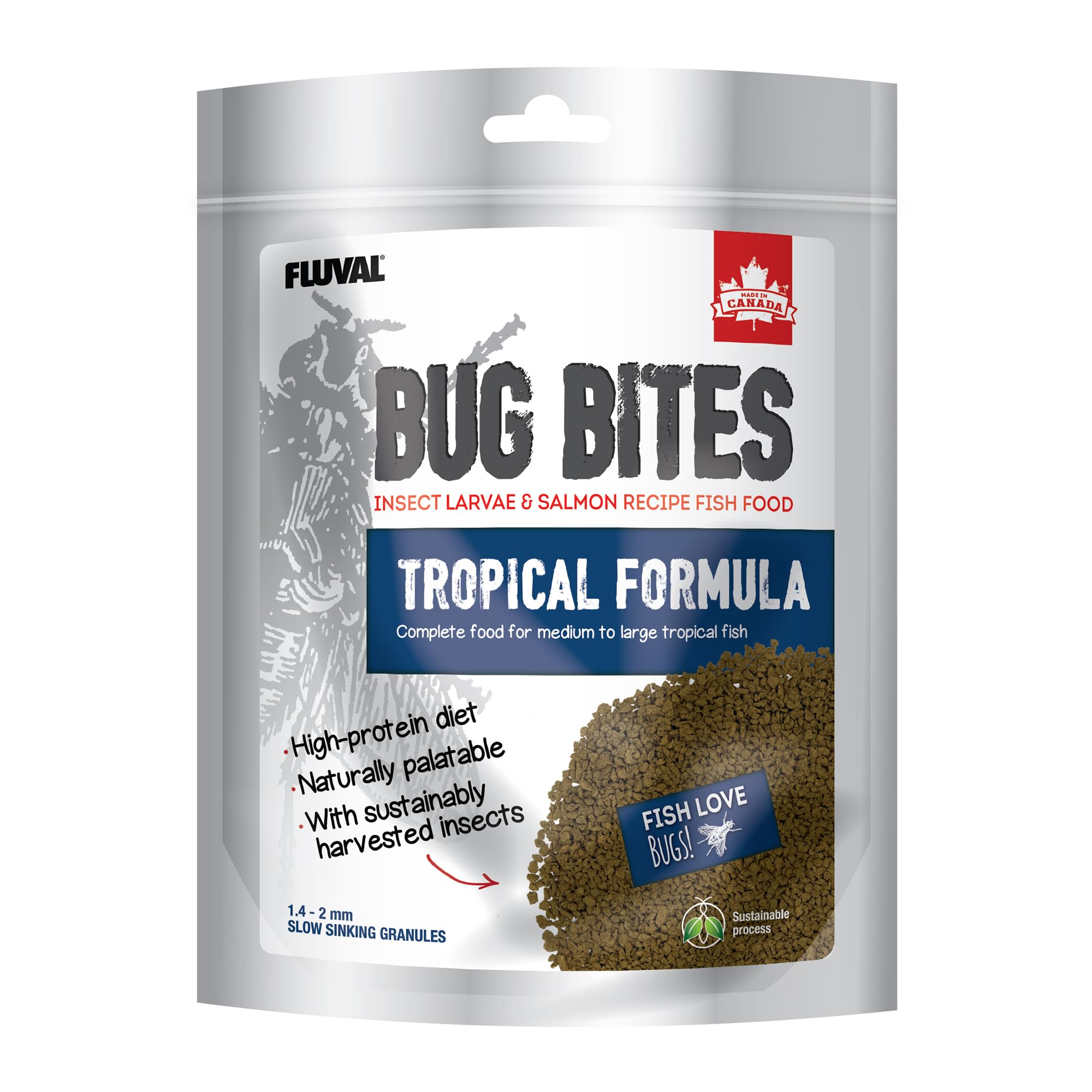 Fluval Bug Bites Tropical Granules Fish Food, 500g : Amazon.co.uk: Pet ...